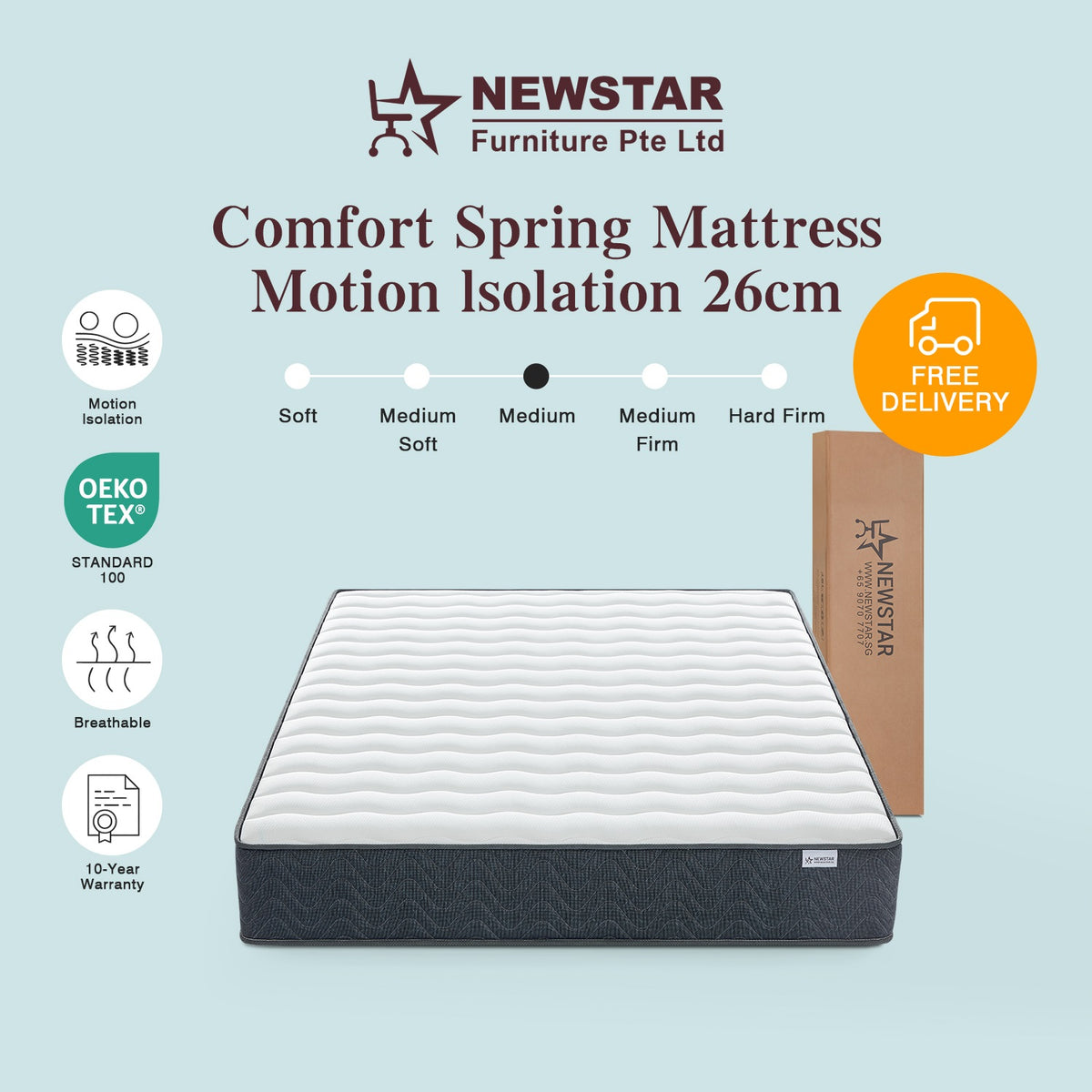 [SG READY STOCK] NEWSTAR Comfort 26cm Pocket Spring Mattress – Newstar ...